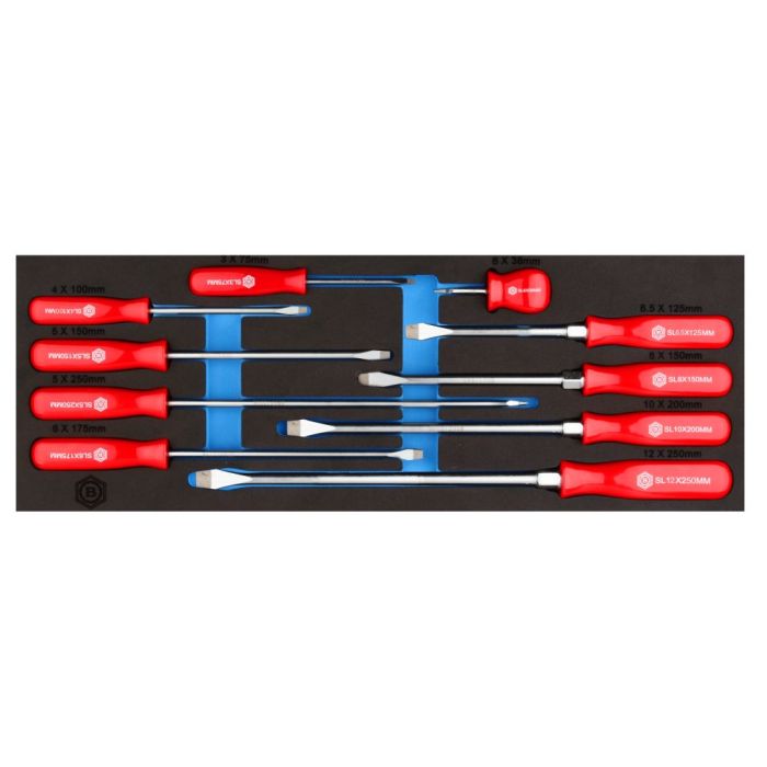 Britool Hallmark 10 Piece Slotted Screwdriver Set SDSET8
