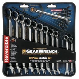 Gearwrench 12 Piece Metric 8 19mm Reversible Combination Ratcheting Wrench Set 9620